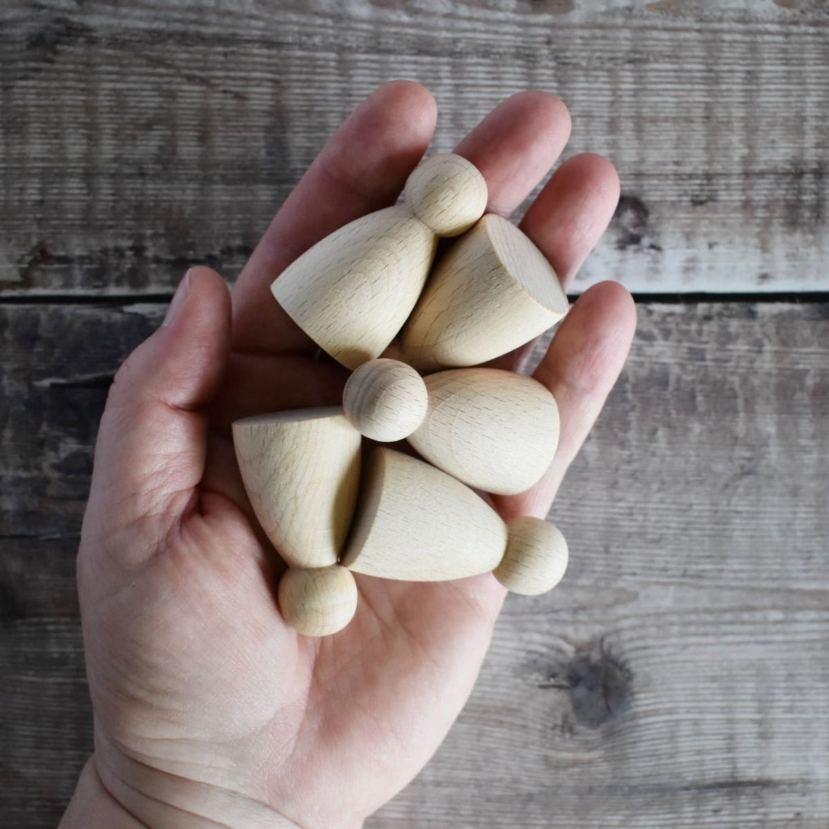 Rounded body figures - 4.8 cm tall peg dolls in beech – Little Brown ...