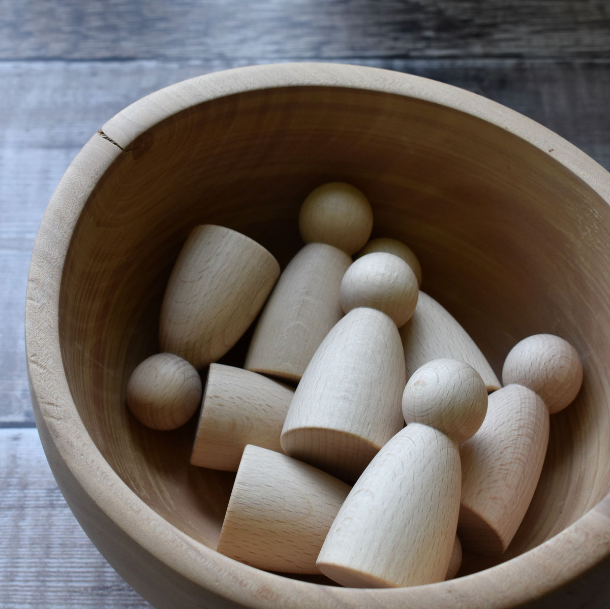 Rounded body figures - 6.5cm tall peg dolls in FSC beech, EN71 ...